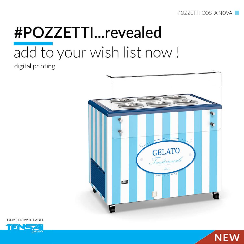 The new POZZETTI – ice cream showcase – by TENSAI